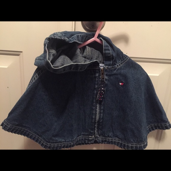 Tommy Hilfiger | Jackets & Coats | Thf Girls Denim Cape With Hoodie ...